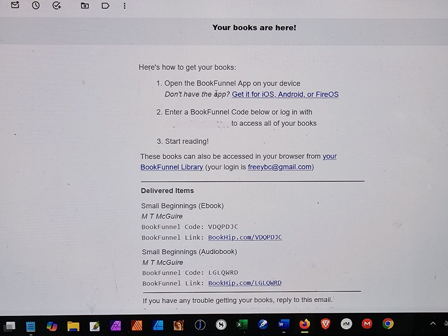How to load your ebook from bookfunnel - Hamgee University Press